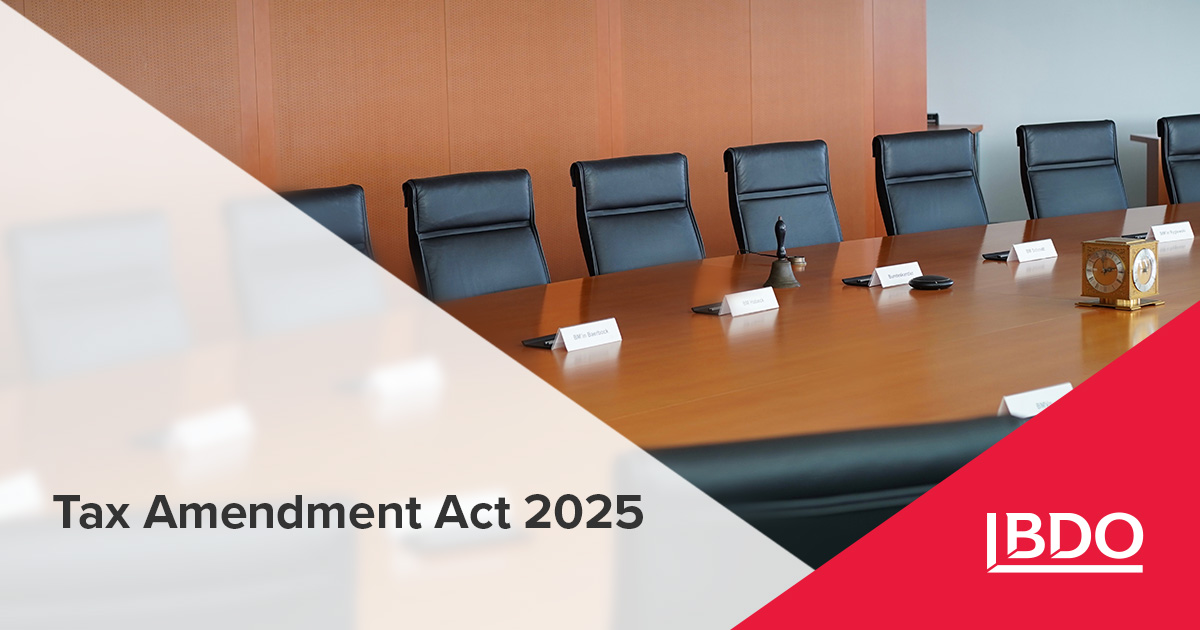 Tax Amendment Act 2025 - BDO