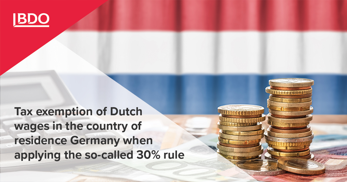 Tax exemption of Dutch wages in the country of residence Germany when ...