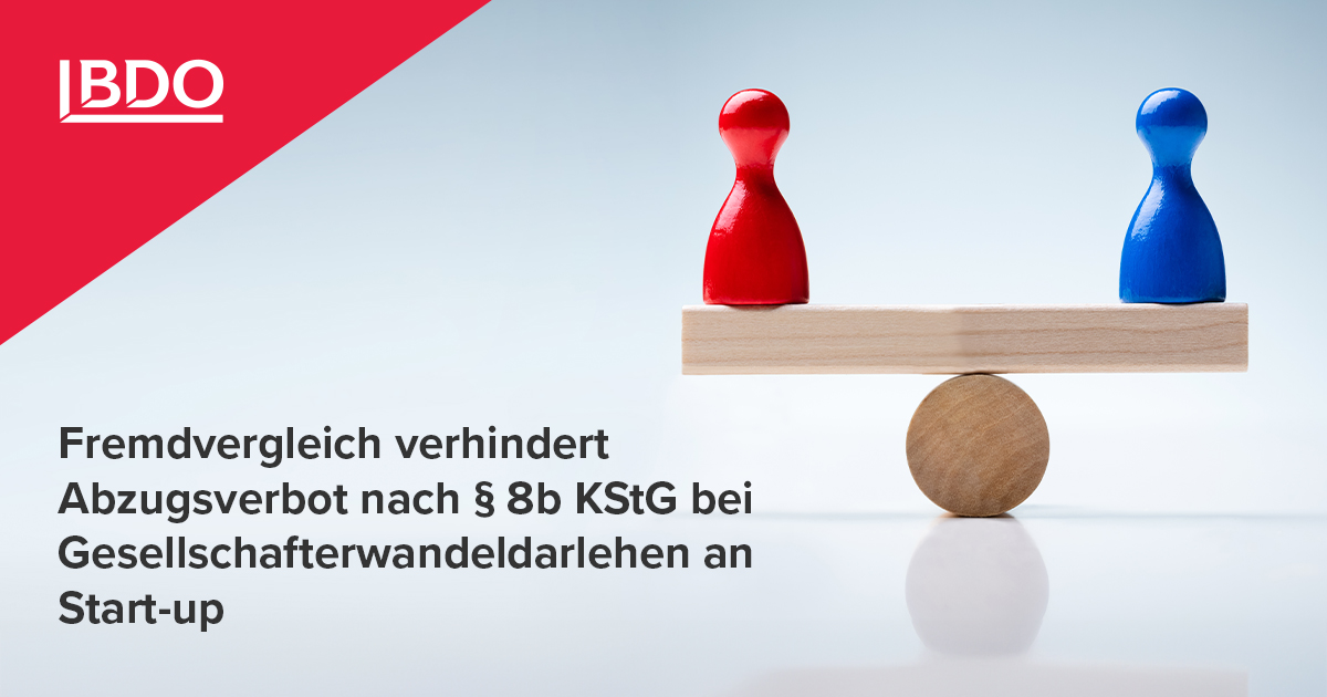 Fremdvergleich Verhindert Abzugsverbot Des § 8b Kstg Bei